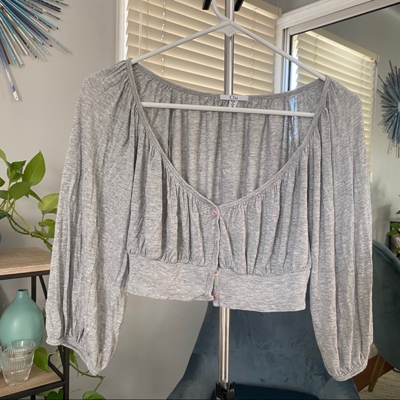 Tops | Clu Gray Cropped Cardigan | Poshmark